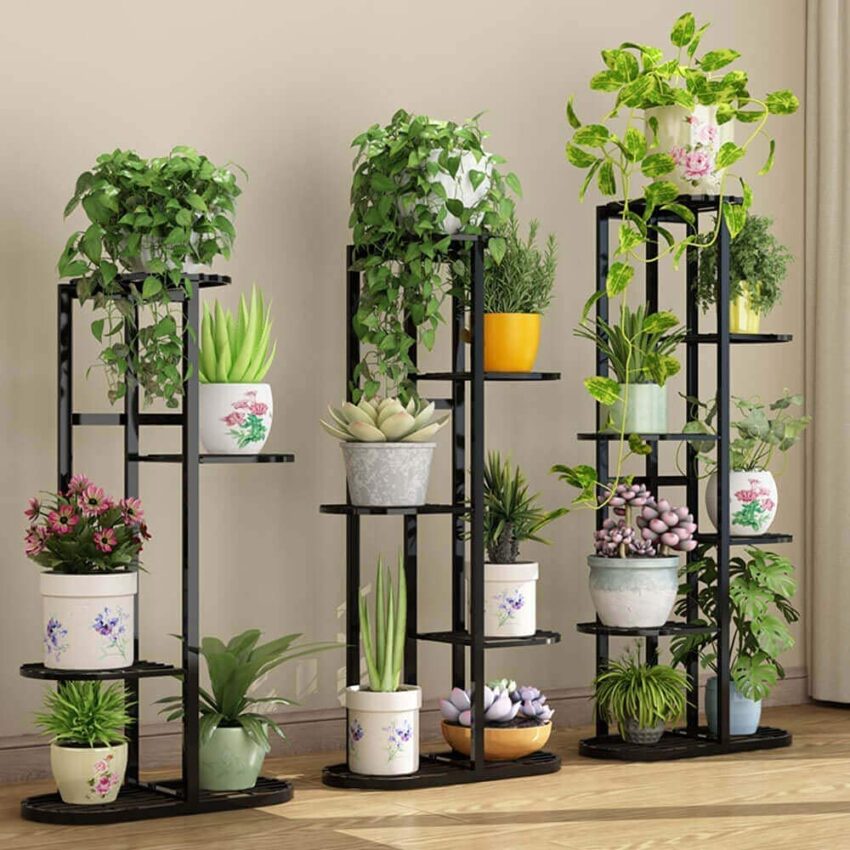Metal 3 Pot Holder Planter Stand - Make Of Welding